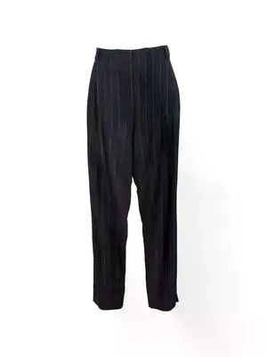 Giorgio Armani Pinstripe-pattern Pleated Straight-leg Trousers - Blue