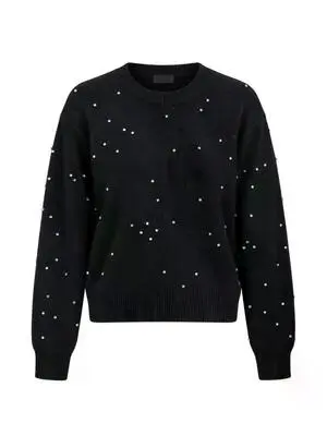 KAOS Faux-pearl Embellished Sweater - Black