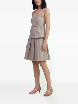 Miu Miu Ruffle-trim Pleated Top And Skirt Set