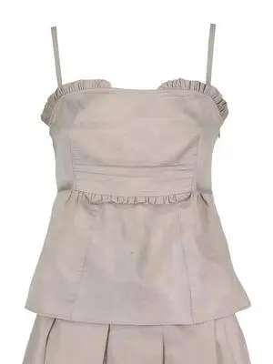 Miu Miu Ruffle-trim Pleated Top And Skirt Set