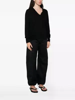 Ermanno Scervino Lace-trimmed V-neck Sweater