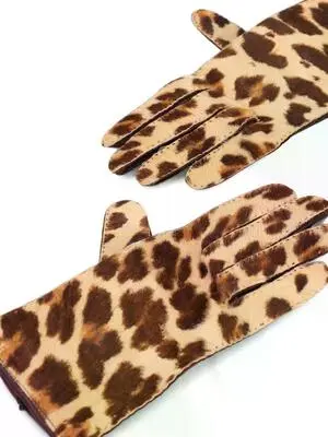 Prada Leopard-print Calf-fur Gloves