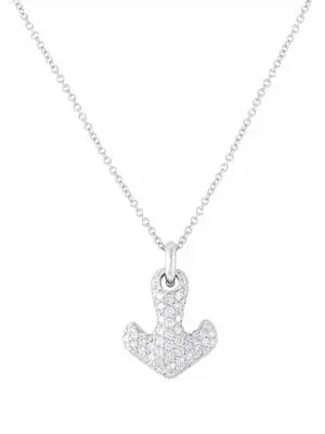 LB EXCLUSIVE Diamond Anchor Necklace - Silver