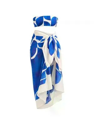 Seafolly Abstract-print Wrap Sarong - Blue