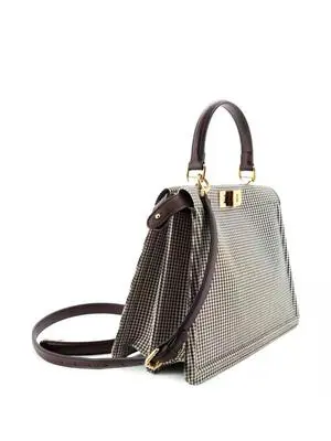 Fendi Peekaboo Iseeu Bag Houndstooth Wool Medium Satchel