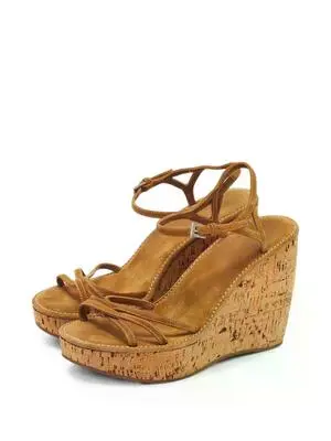 Prada Suede Wedge Sandals