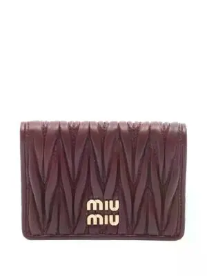 Miu Miu Matelassé Leather Card Case - Red