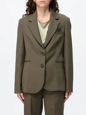 HANITA Single-breasted Recycled Polyester Blazer With Lapel Collar - Sage