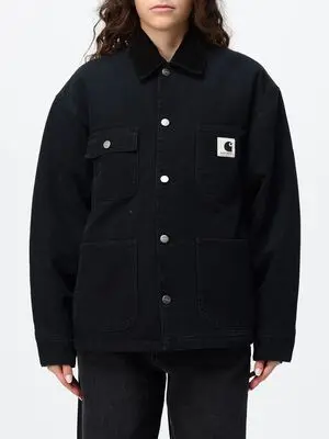 Carhartt Work In Progress Oversized Organic Cotton Shirt Jacket With Velvet Collar - Black