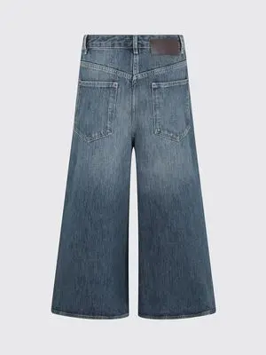 Soeur Joyce Wide-leg Cropped Cotton Denim Shorts