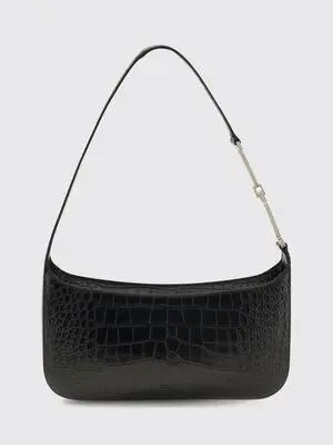 TOM FORD Croc-effect Bovine Leather Shoulder Bag With Zip Closure - Black