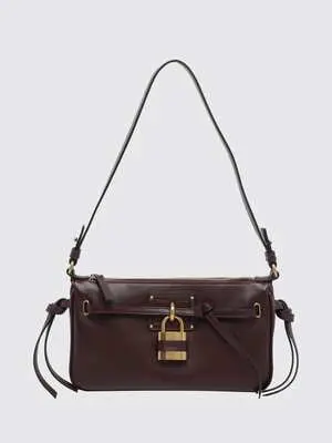 Chloé Paddington Shoulder Bag In Smooth Calfskin Leather With Padlock Red