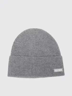 AUTRY Wool Beanie Hat With Cuffed Hem And A Front Applied Logo Patch - Grey
