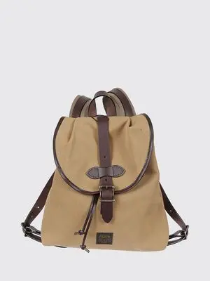 Filson Two-tone Backpack In Cotton And Smooth Leather With Buckle Closure