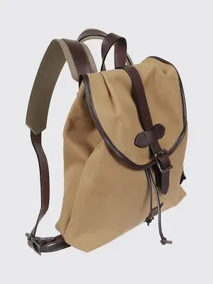 Filson Two-tone Backpack In Cotton And Smooth Leather With Buckle Closure