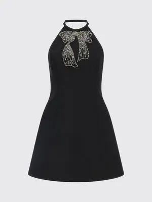 Valentino Garavani Halter Neck Wool And Silk Mini Evening Dress