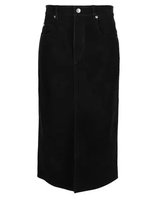MARANT ETOILE Gonna "bisane" In Ecopelle - Black