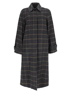 Paul Smith Cappotto In Lana Con Bottoni Sul Retro - Blue