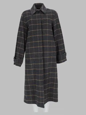 Paul Smith Cappotto In Lana Con Bottoni Sul Retro - Blue