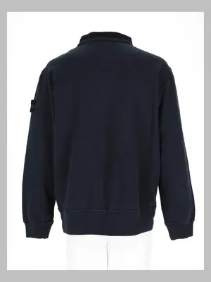 Stone Island Felpa Con Zip Corta E Patch Logo