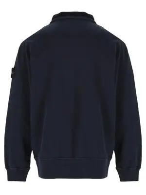 Stone Island Felpa Con Zip Corta E Patch Logo