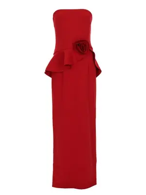 ROTATE BY BIRGER CHRISTENSEN Abito Lungo Con Fiore - Red