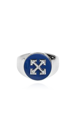 Off-White Brass Signet Ring - Silver