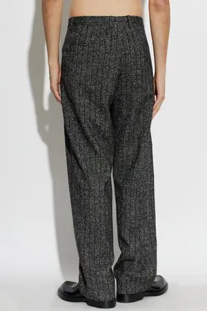 Dolce & Gabbana Gray Wool Striped Tailored Trousers