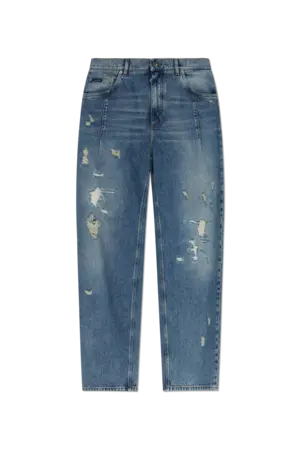 Dolce & Gabbana Pleated Distressed Jeans By