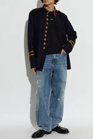 Dolce & Gabbana Pleated Distressed Jeans By
