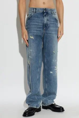 Dolce & Gabbana Pleated Distressed Jeans By
