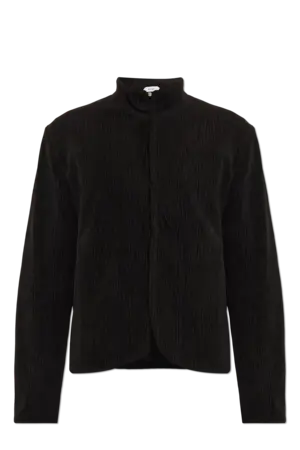 POST ARCHIVE FACTION Ribbed Jacket With Stand Collar By - Black