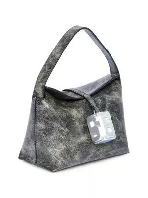 Gcds Mega Mini Comma Distressed-leather Tote Bag