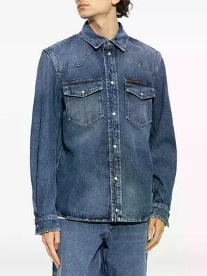 Moncler Logo-patch Denim Shirt