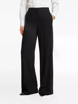 SUTTON NEW YORK Satin-trimmed Wide-leg Trousers