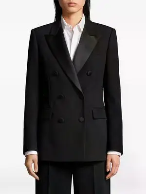 SUTTON NEW YORK Double-breasted Peak-lapel Blazer - Black