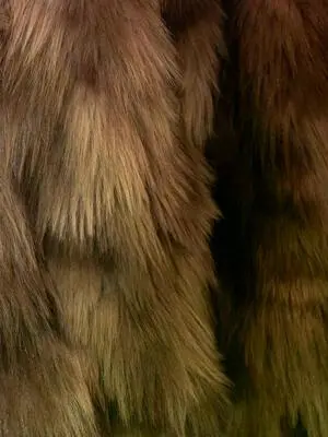 SWORD 6644 Faux-fur Drawstring-hem Jacket