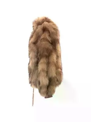 SWORD 6644 Faux-fur Drawstring-hem Jacket - Brown