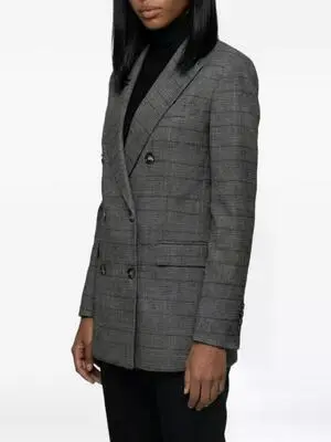 SUTTON NEW YORK Double-breasted Prince Of Wales Check Blazer