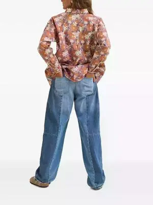 FAVORITE PEOPLE Fairground Floral-print Blanket-stitch Shirt