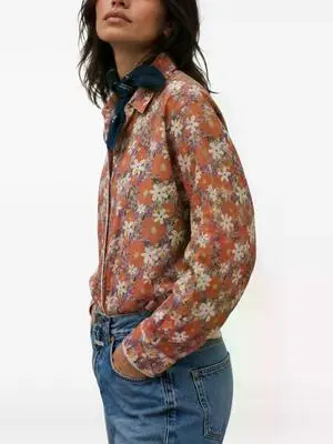FAVORITE PEOPLE Fairground Floral-print Blanket-stitch Shirt