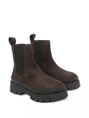 COPENHAGEN  Platform Chelsea Boots - Brown
