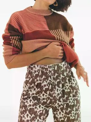 FAVORITE PEOPLE Traveler Patchwork Color-block Sweater