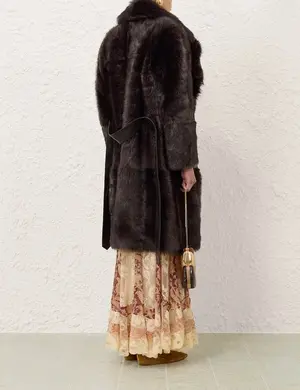 Zimmermann Valiant Shearling Coat - Graphite