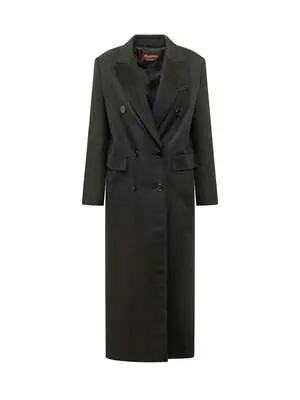 Max Mara Appliqué-detail Overcoat With Vest Panel And Patch Pocket