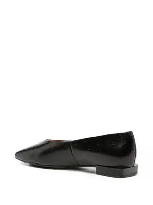 ANGEL ALARCON Ostrich-effect Leather Ballet Flats