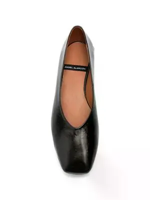 ANGEL ALARCON Ostrich-effect Leather Ballet Flats