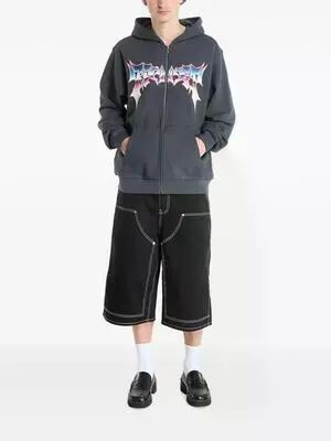 RIPNDIP Noid Graphic-print Zip-up Hoodie - Grey