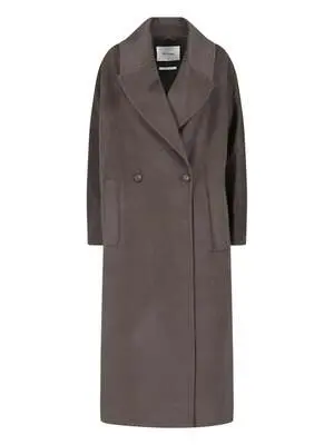 IVY OAK Double-breasted Long Coat - Grey