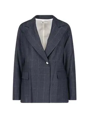 Sibel Saral Windowpane Single-breasted Blazer